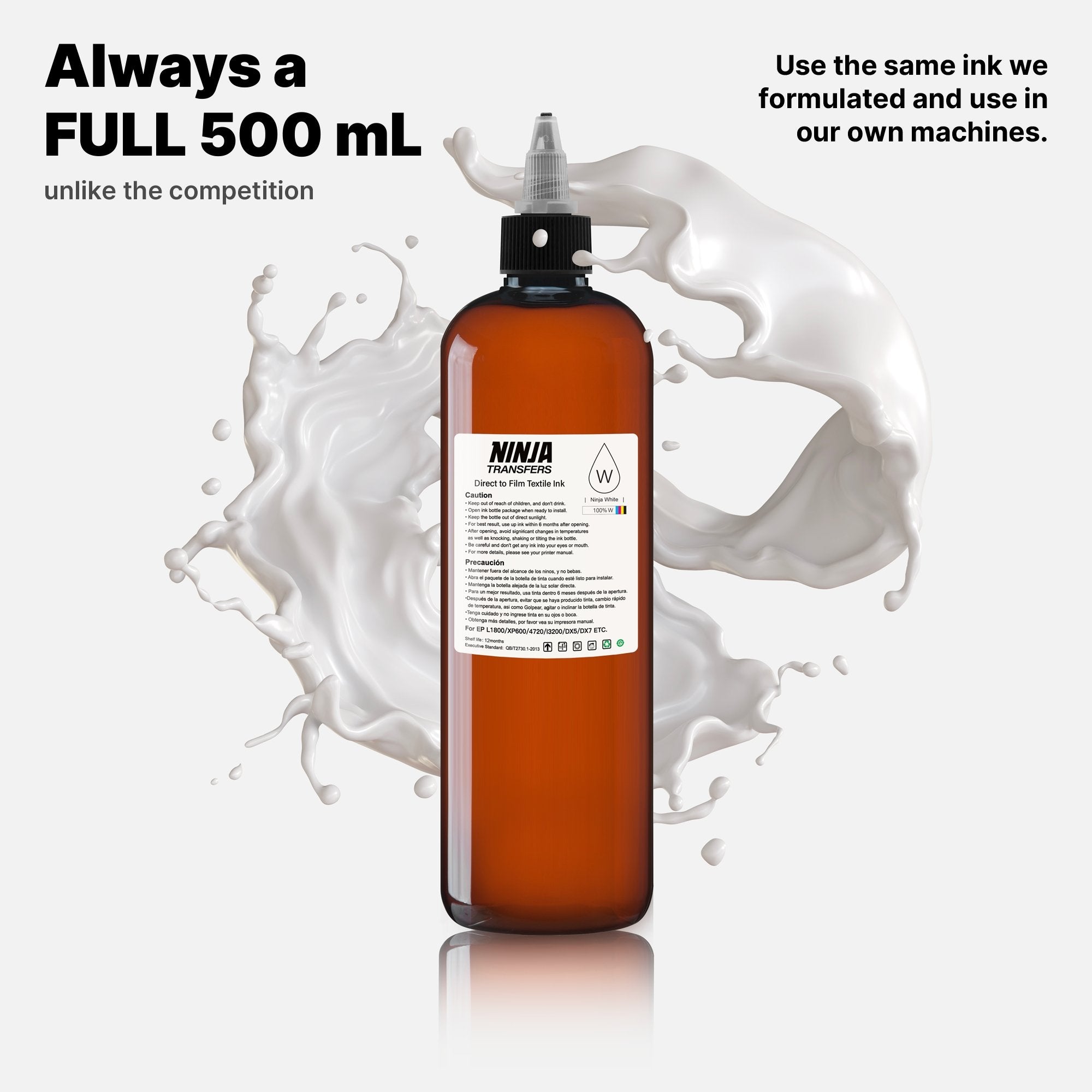 Premium White DTF Ink | Direct to Film Printer Ink | Ninja Transfers